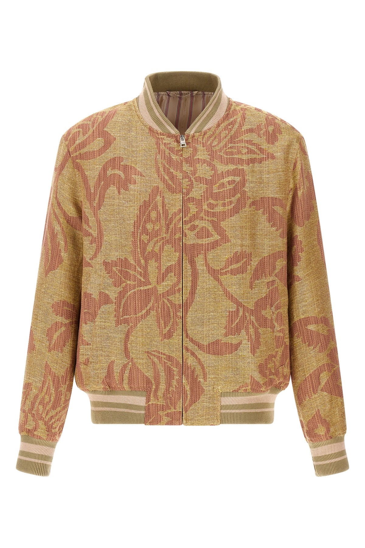 Etro Linen Bomber Jacket Casual Jackets And Parka In Multicolor | ModeSens